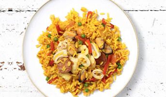 Paëlla fruits de mers, chorizo et poulet surgelés Picard