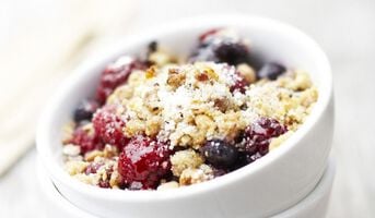 Recette Crumble aux fruits rouges et muesli Picard