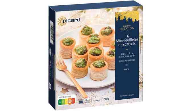 16 mini-feuilletés d'escargots surgelés Picard