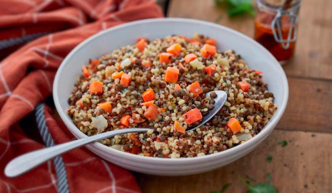 Perles de blé et lentilles vertes cuisinées surgelés Picard