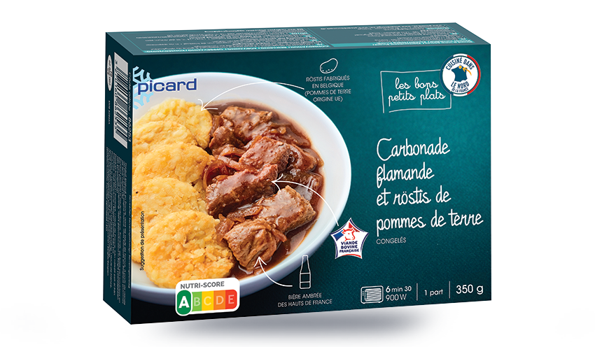 Carbonade flamande et rostis de pommes de terre surgelés Picard