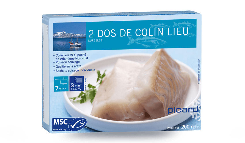 2 dos de colin lieu MSC, Norvège surgelés Picard