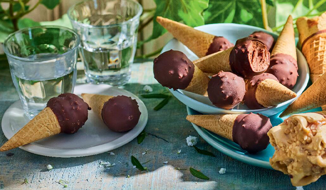 10 mini-cônes glacés chocolat