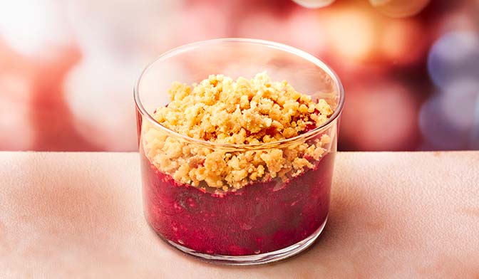 Crumble aux fruits rouges, 1 part surgelés Picard